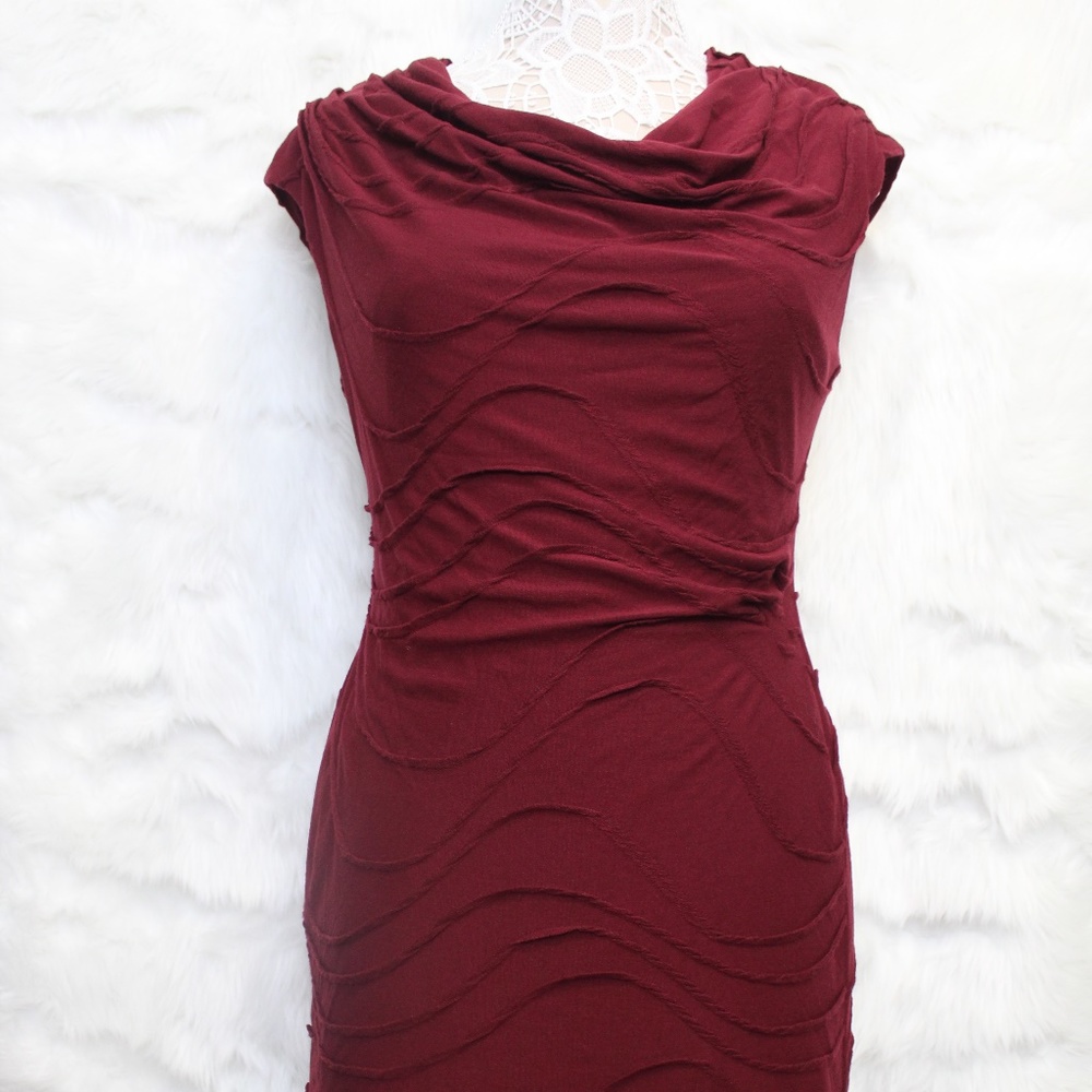 Sexy Burgundy Form Fitting Dress - Gem